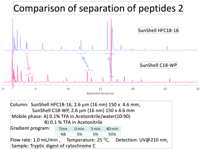 SEPARATION OF PEPTIDES AND PROTEINS CHROMANIK SUNSHELL HPLC COLUMNS ‣ Pyvot